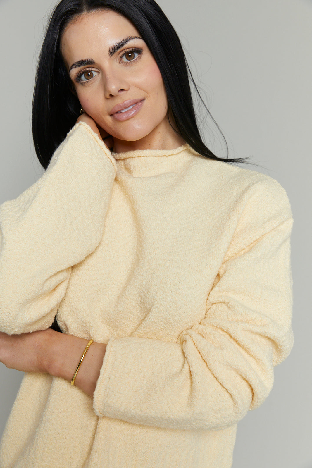 Greer Boucle Knit Sweater - Butter – No. 14